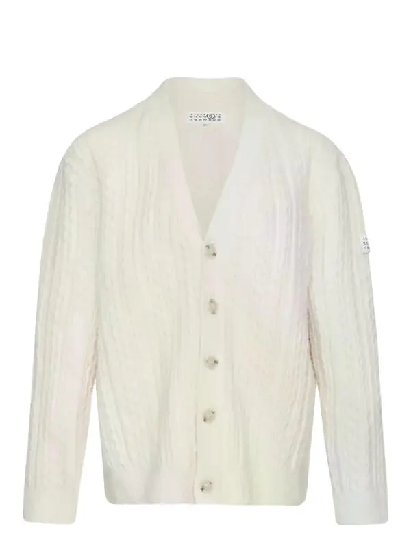 MAISON MARGIELA Cable-knit Button Cardigan - White