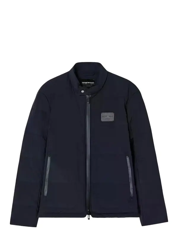 Emporio Armani Padded Logo Patch Jacket - Blue