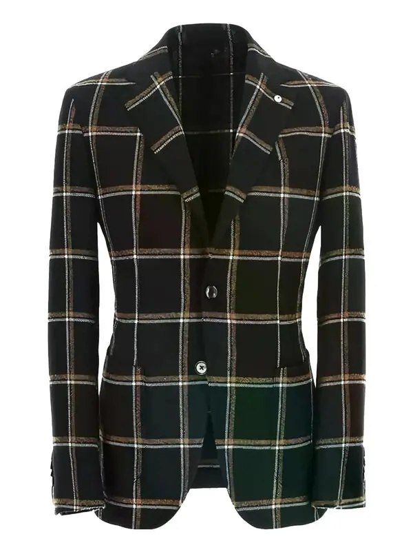 L.B.M. 1911 Checked Single-breasted Blazer - Black