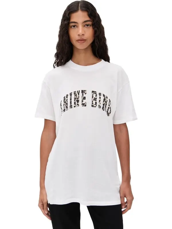ANINE BING Walker Leopard Tee - Ivory
