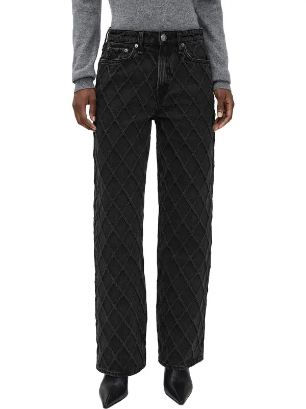 Rag & Bone Logan Mid-rise Wide-leg Jeans - Qwblk