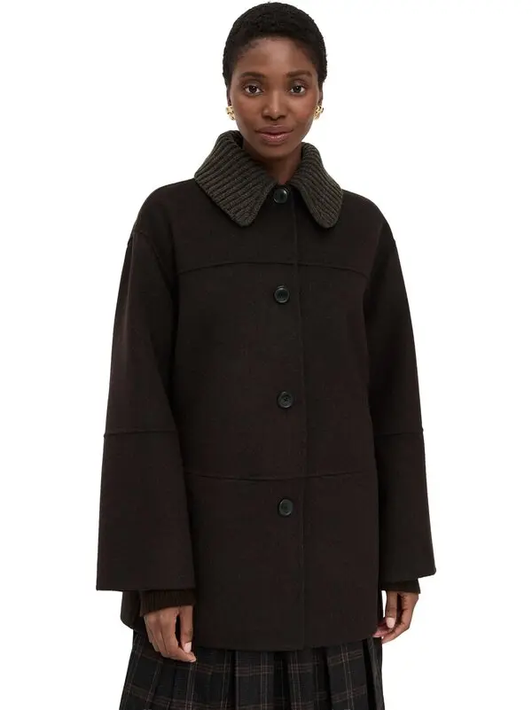 Proenza Schouler White Label Lisa Coat In Double Face Wool - Hickory