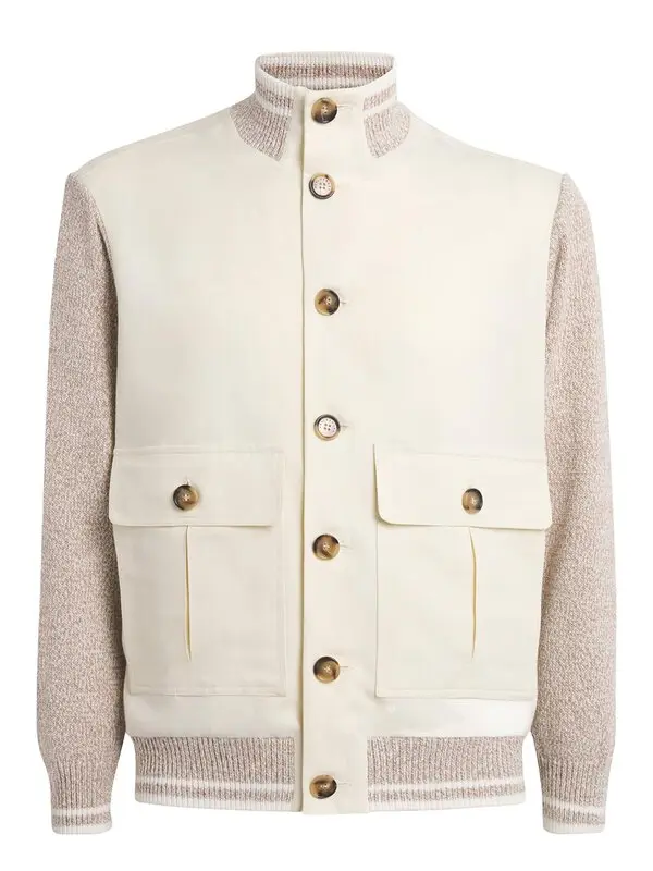 Paul & Shark Linen-cotton Hybrid Jacket - Ivory