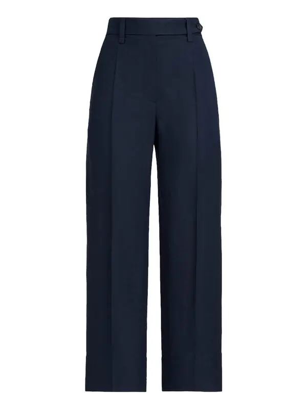 Brunello Cucinelli Twill Wide Leg Trousers - Blue
