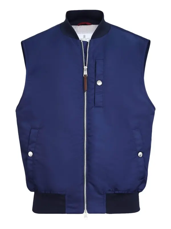 Brunello Cucinelli Water-resistant Satin Techno Gilet - Blue