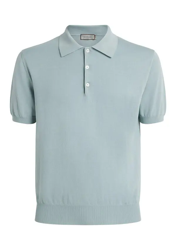 Canali Cotton Polo Shirt - Blue