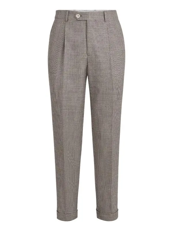 Brunello Cucinelli Prince Of Wales Check Tailored Trousers - Brown