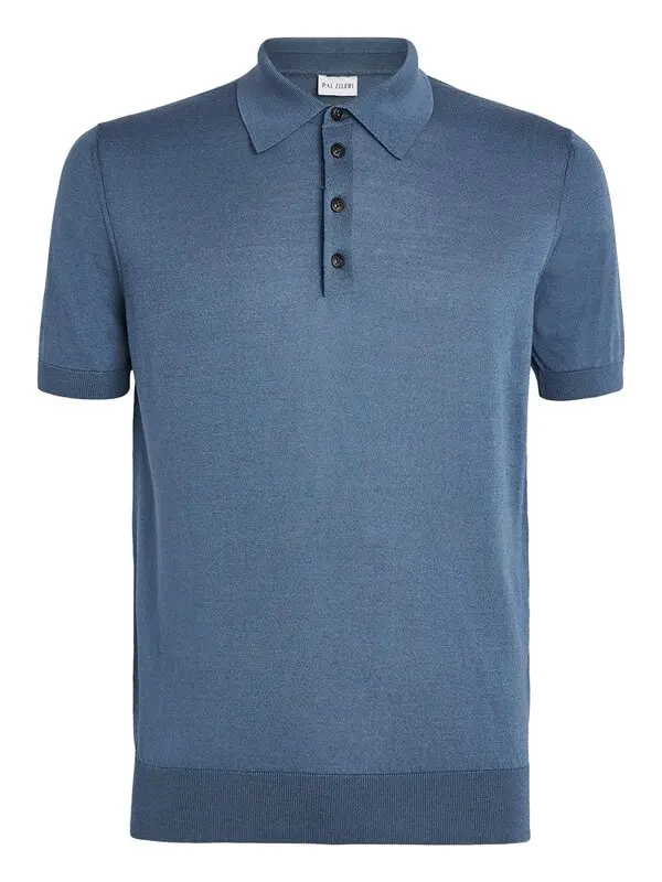Pal Zileri Silk-cotton Polo Shirt - Blue