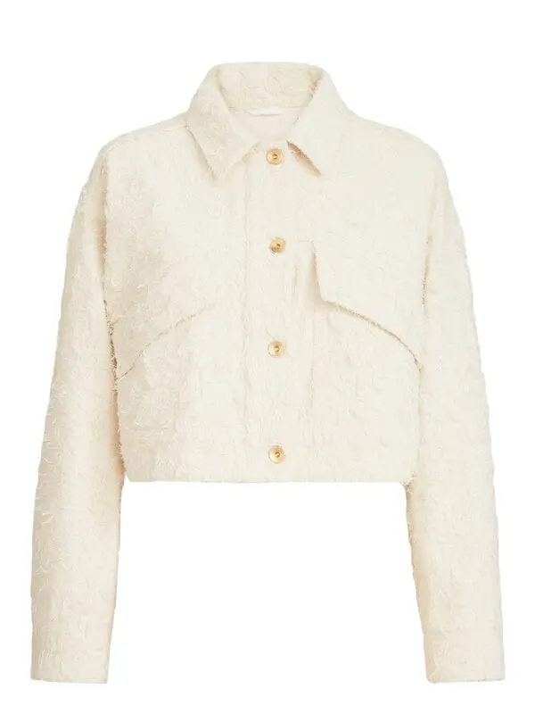 Brunello Cucinelli Textured Denim Jacket - Beige
