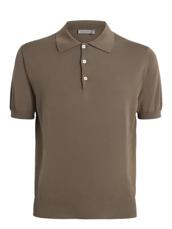 Canali Cotton Polo Shirt - Brown