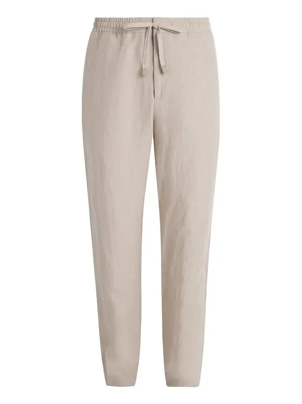 Canali Linen Drawstring Trousers - Beige