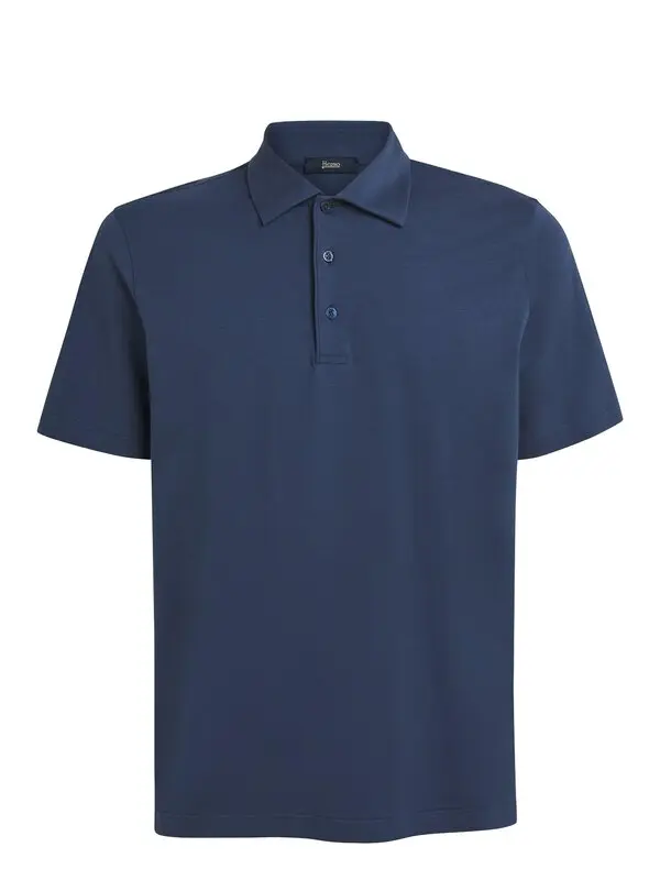 Herno Stretch-cotton Jersey Polo Shirt - Blue