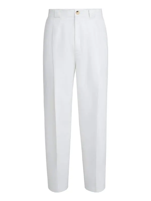 Brunello Cucinelli Cotton-linen Panama Trousers - White