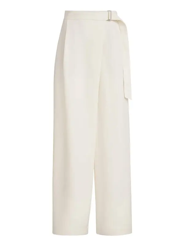 Brunello Cucinelli Twill Wrap Trousers - White