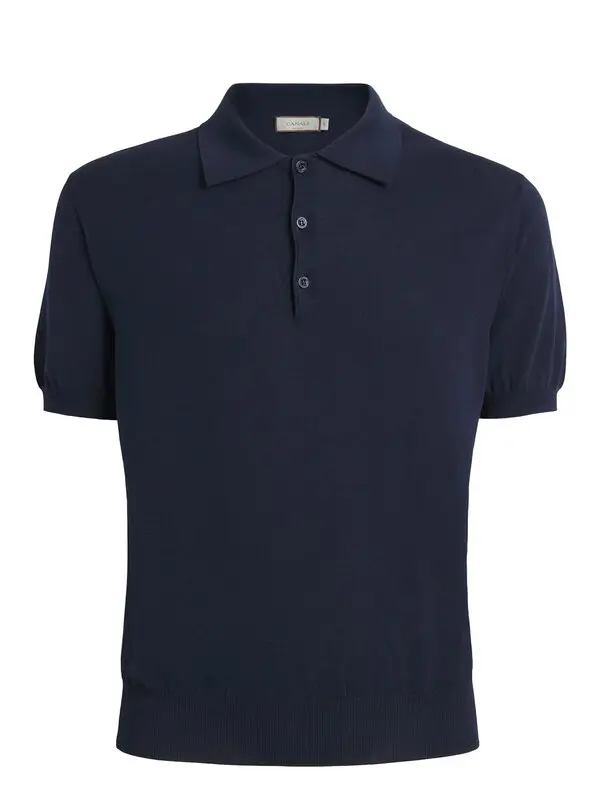 Canali Cotton Polo Shirt - Navy