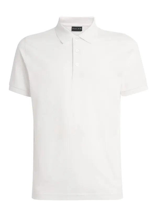Falke Pima Cotton Piqué Polo Shirt - White