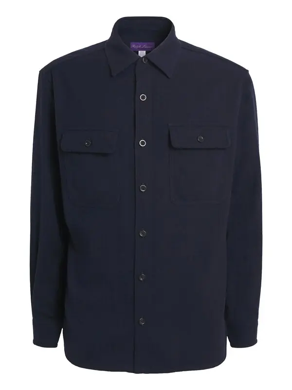 Ralph Lauren Purple Label Cotton-cashmere Overshirt - Navy