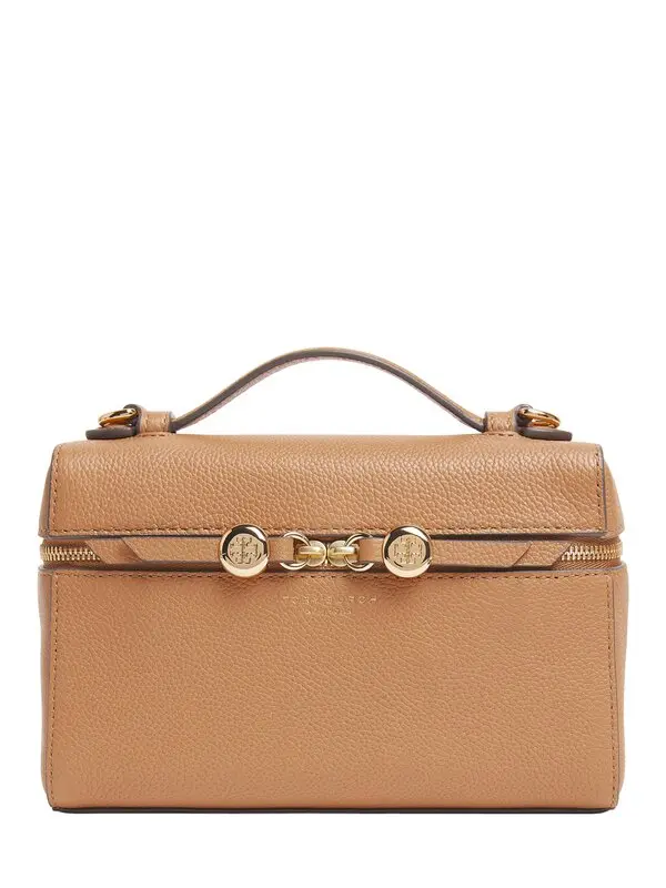 Tory Burch Leather Romy Slim Top-handle Bag - Beige