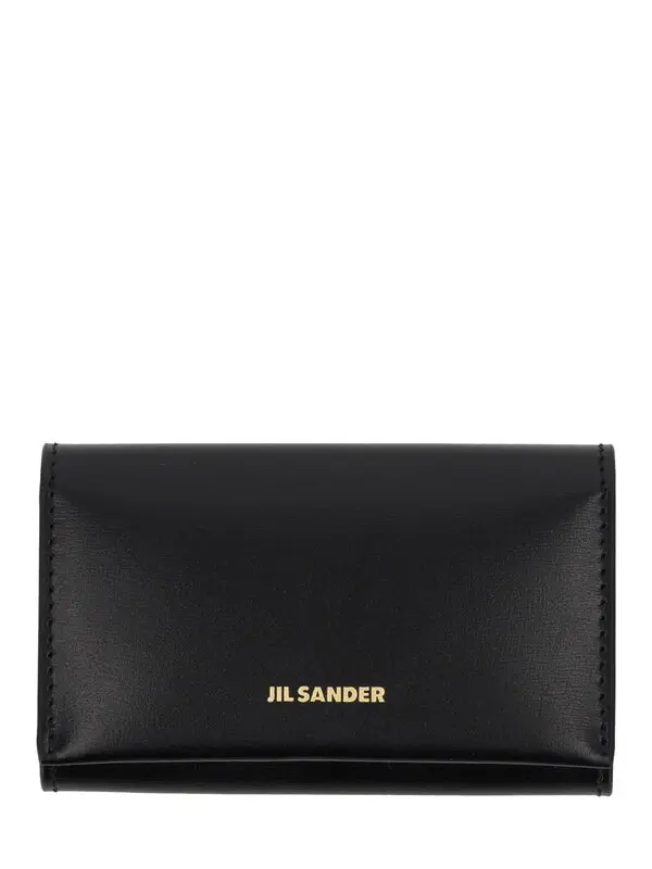 JIL SANDER Leather Keychain Clutch - Black