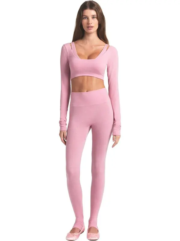 SKIMS High Waisted Legging | Pink | | Wool Rib - Halite