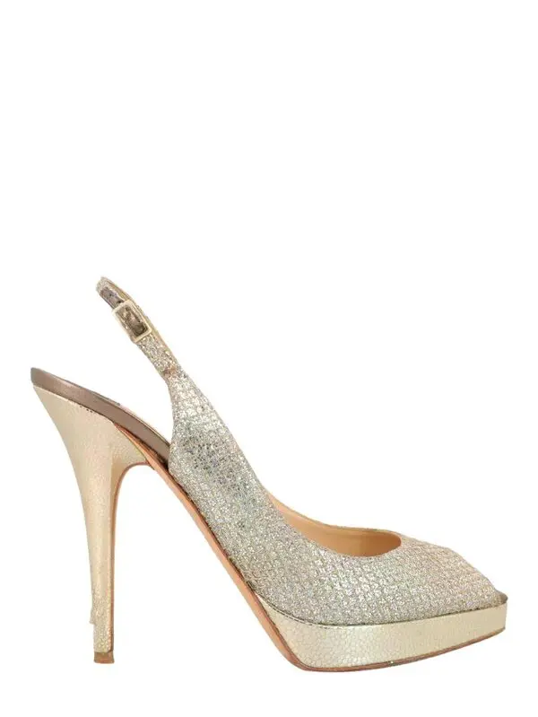 JIMMY CHOO Open-toe Stiletto Heels - Gold