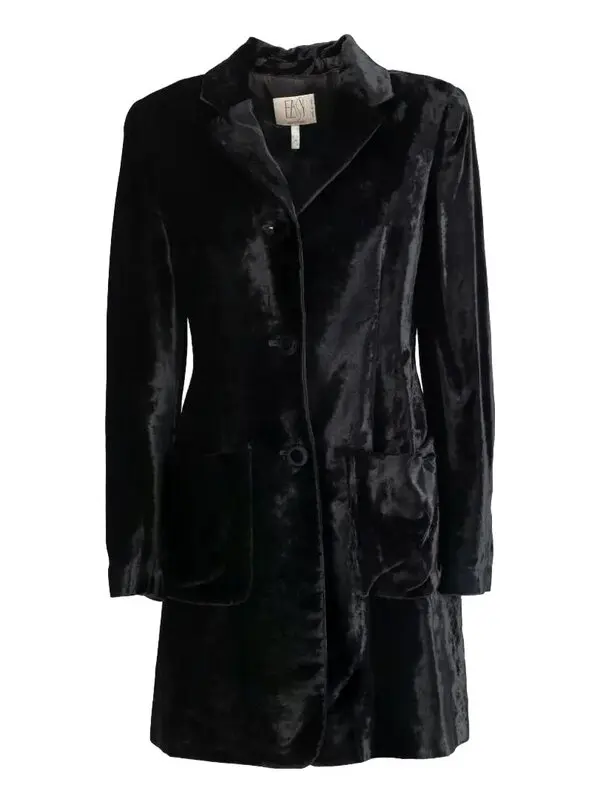MONDRAIN Velvet Pocket Coat - Black