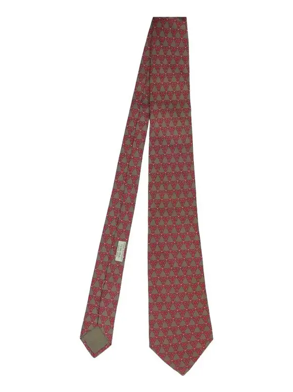 Hermès Geometric-pattern Tie - Red