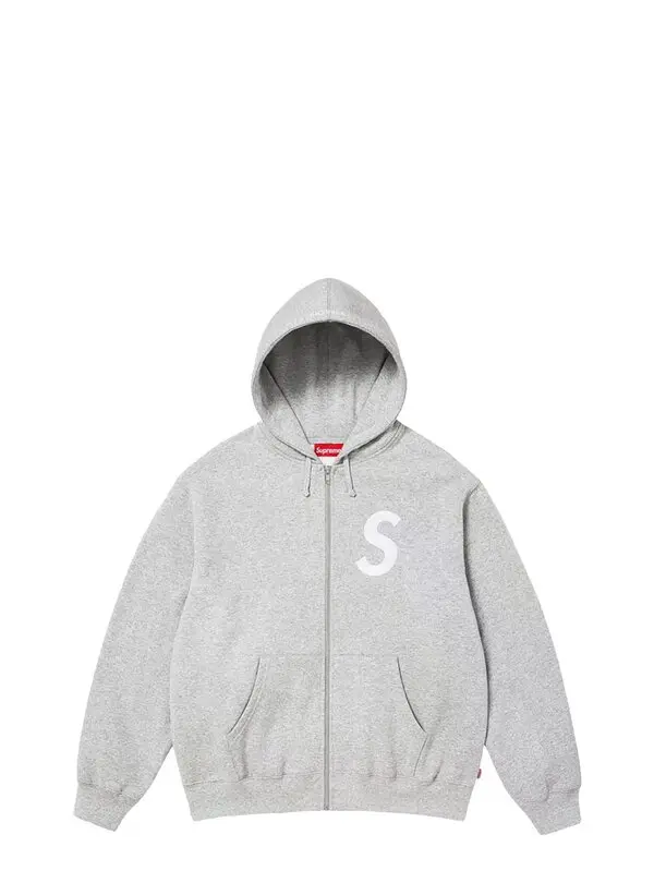 Supreme S Logo Zip-up Hoodie - Grey