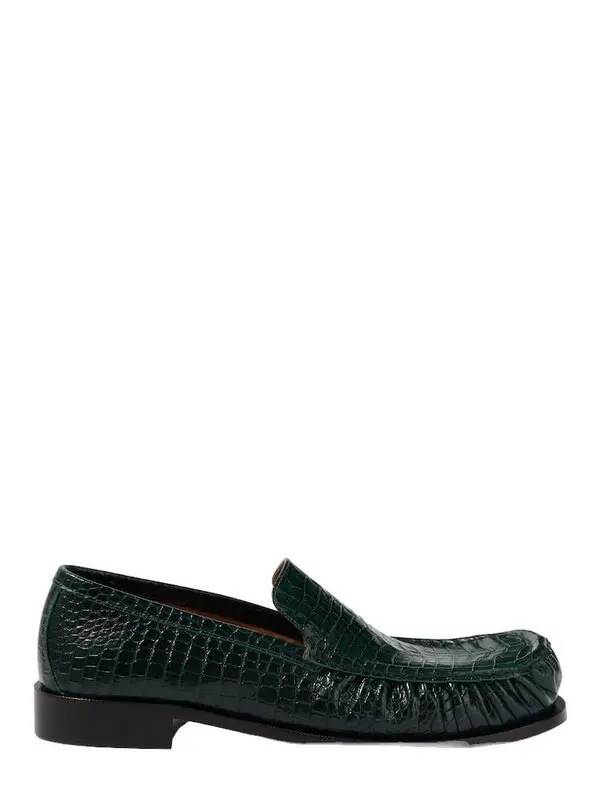 Dries Van Noten Leather Loafers - Green