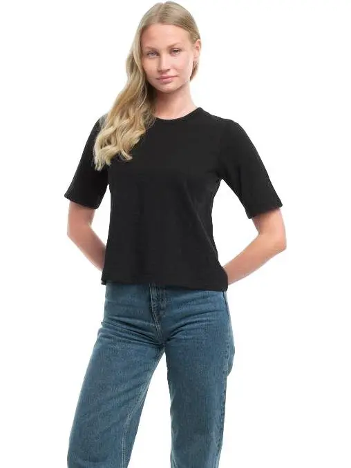 WILT CLOTHING Baby Fit Elbow Sleeve Tee - Black