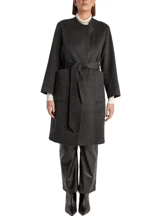 1982 Cashmere Belted Lapel Coat - Mid Grey