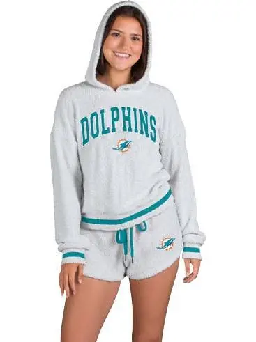 CONCEPTS SPORT Miami Dolphins Whitley Hoodie Top & Shorts Set - Gray