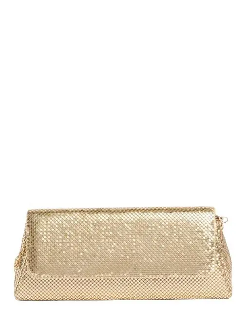WHITING & DAVIS Romy Clutch - Metallic Gold
