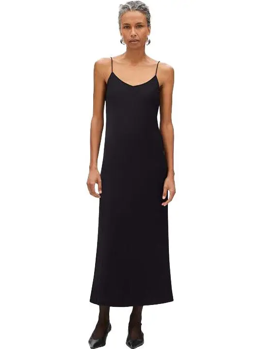 Another Tomorrow Satin Spaghetti Strap Gown - Black