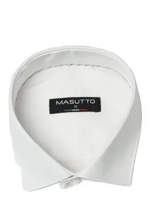 MASUTTO Bh Solid Cotton Button-up Long Sleeve Shirt - White