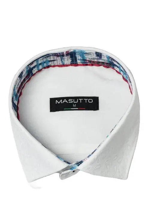 MASUTTO Harbor Jacquard Button-up Shirt - White