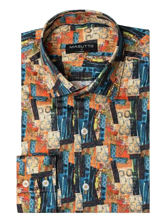 MASUTTO Memphis Print Button-up Long Sleeve Shirt - Multicolor