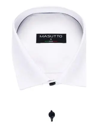 MASUTTO Rosario Solid Cotton Button-up Shirt - White