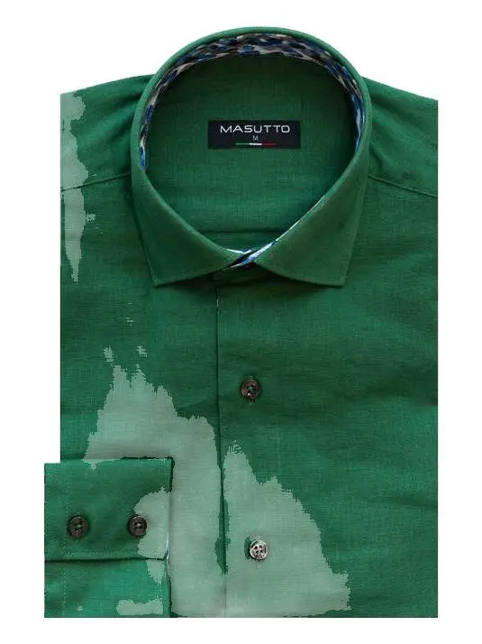 MASUTTO Della Linen Button-up Shirt - Strong Green