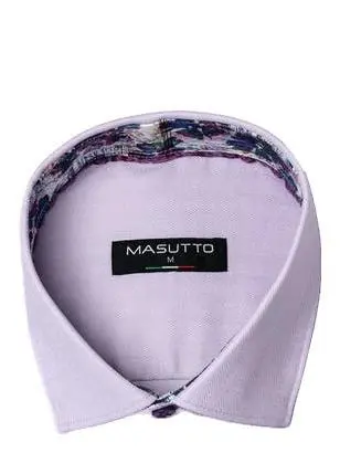 MASUTTO Lawrence Button Down Long Sleeve Shirt - Purple