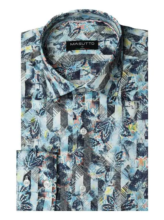MASUTTO Astoria Print Button-up Long Sleeve Shirt - Multicolor