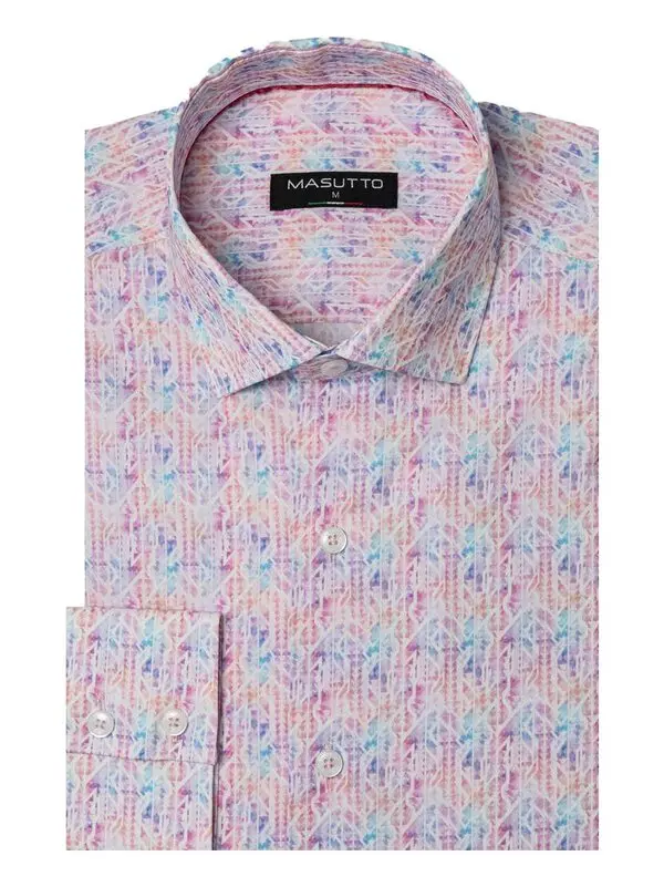 MASUTTO Richie Button Down Long Sleeve Shirt - Pink