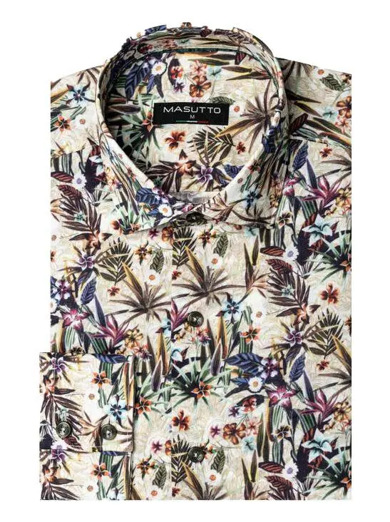MASUTTO Mila Print Button-up Long Sleeve Shirt - Multicolor