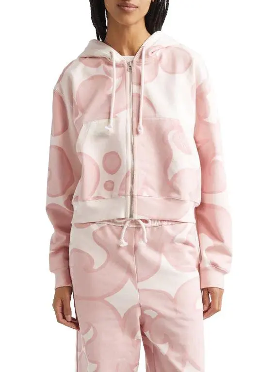 Marimekko Joggi Keidas Kioski French Terry Full Zip Hoodie - Light Pink Off White