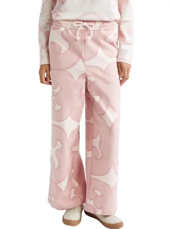 Marimekko Naturaali Keidas Kioski French Terry Sweatpants - Light Pink Off White