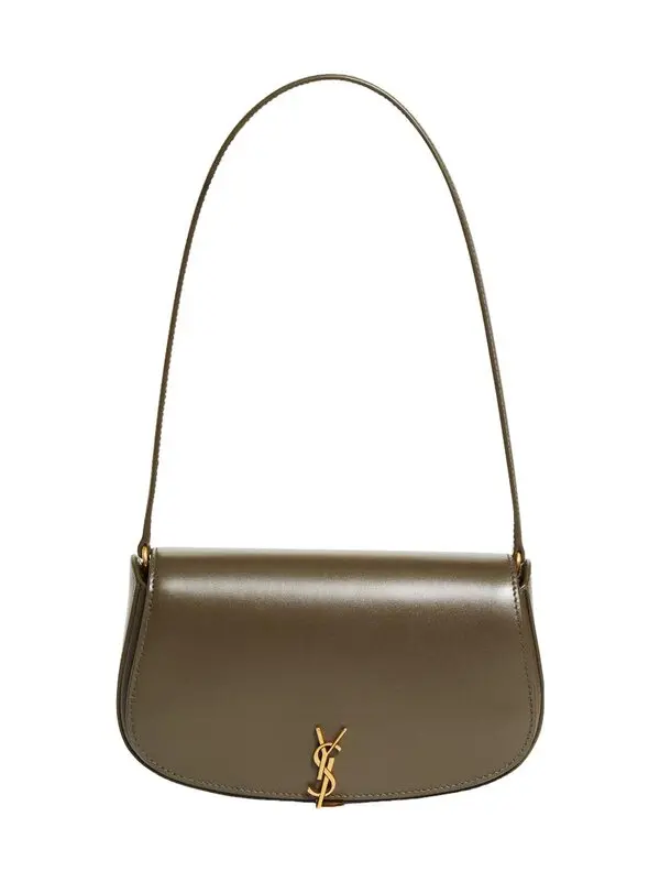 Saint Laurent Mini Cassandre Flap Leather Shoulder Bag - Deep Musk
