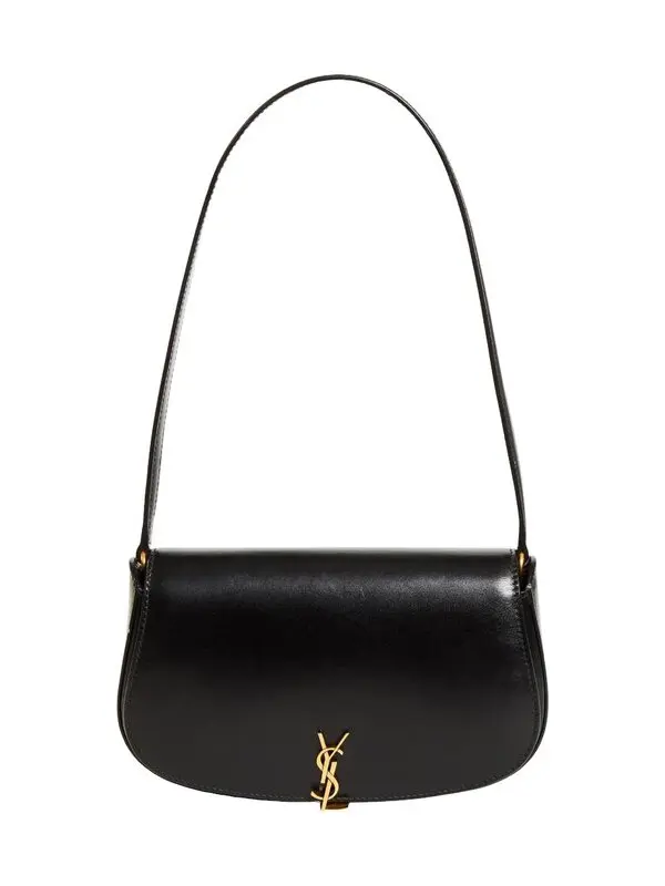Saint Laurent Mini Cassandre Flap Leather Shoulder Bag - Noir