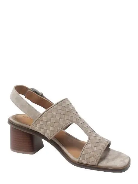 Gentle Souls Manda Woven Leather Sandals - Mushroom Leather
