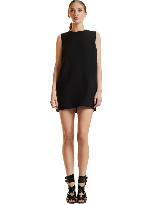 Cynthia Rowley Silk Wool Mini Shift Dress - Black