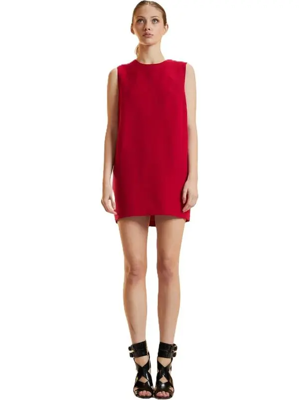 Cynthia Rowley Silk Wool Mini Shift Dress - Red